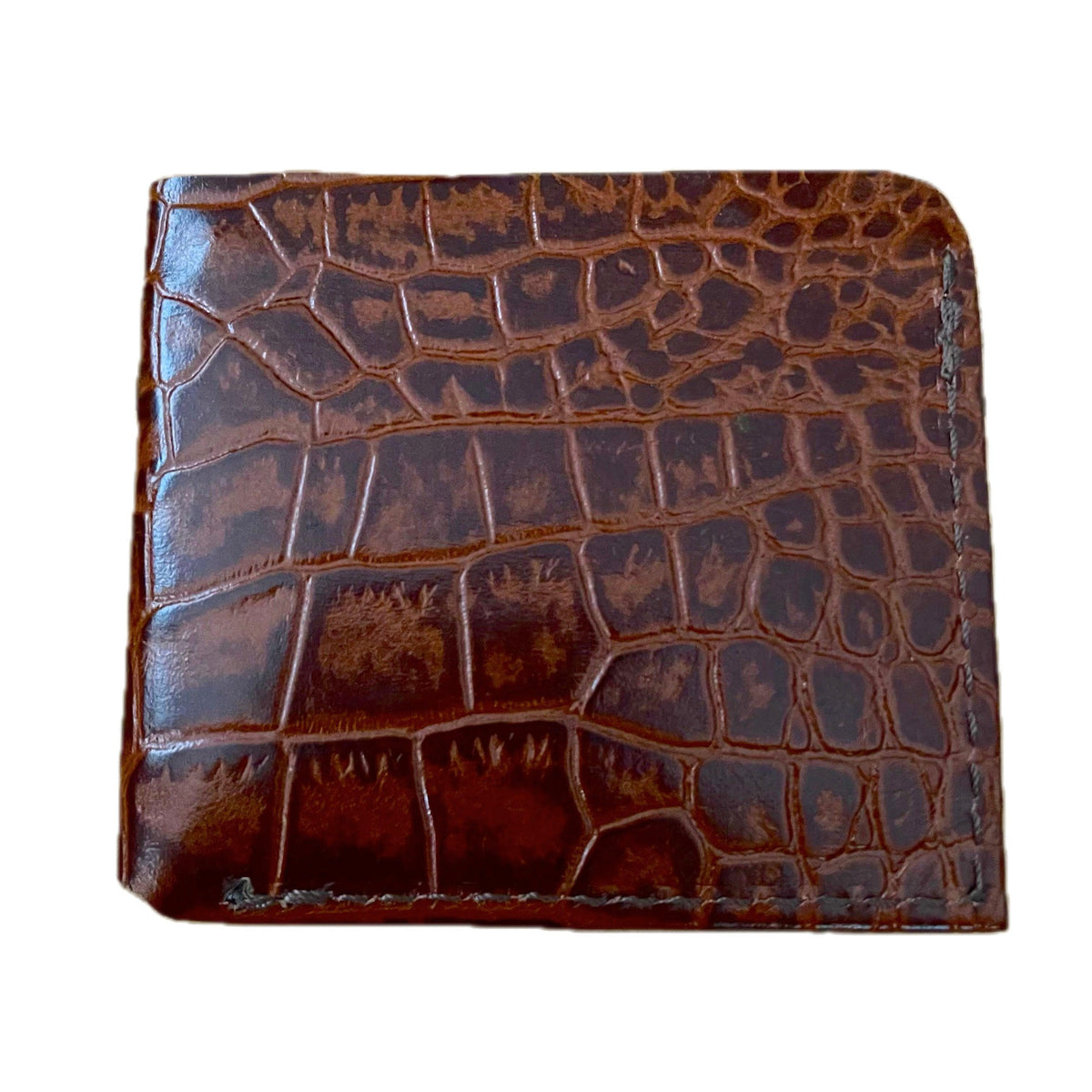 Men's Croc Embossed Leather Bifold Wallet – Leather Pasture