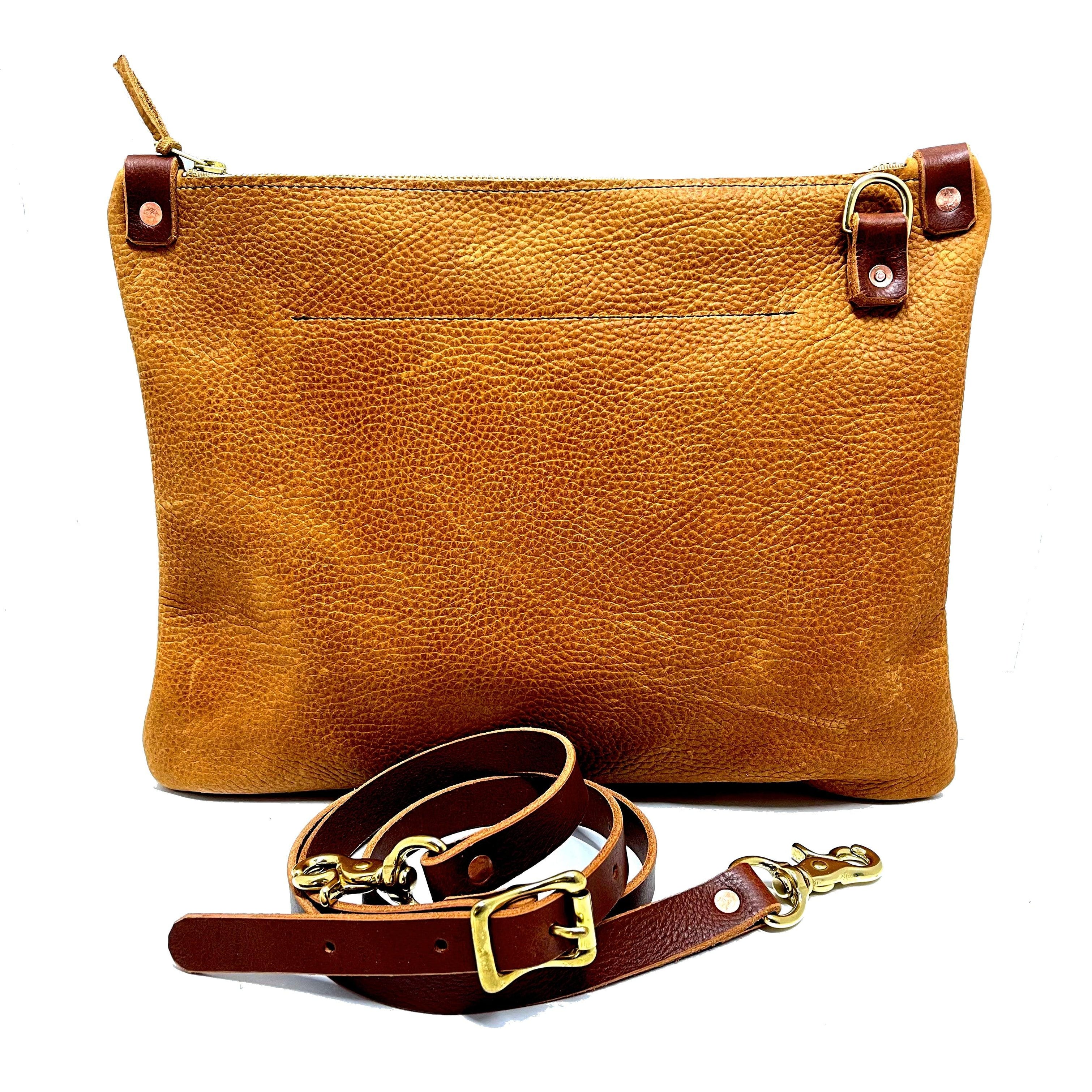 Leather Messenger Bag In Almond – Leather Pasture